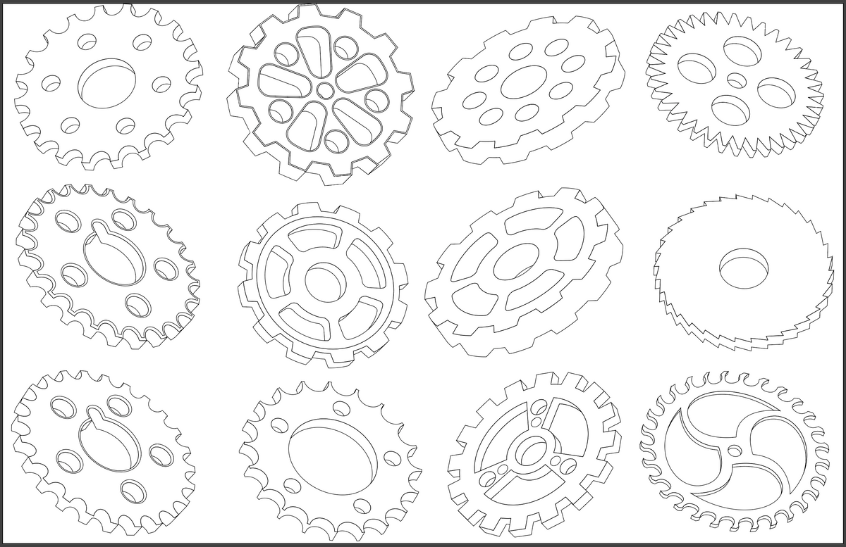 Gears Vector Set – MacKay Fine Art