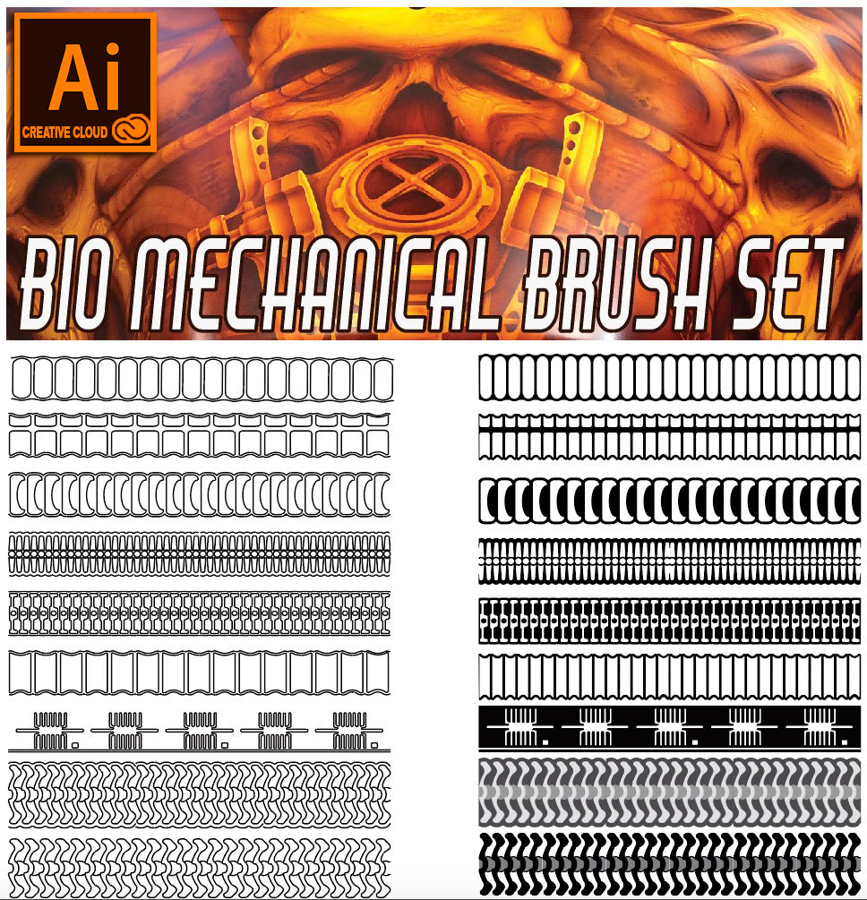 Biomechanical /Industrial tube brush set – MacKay Fine Art